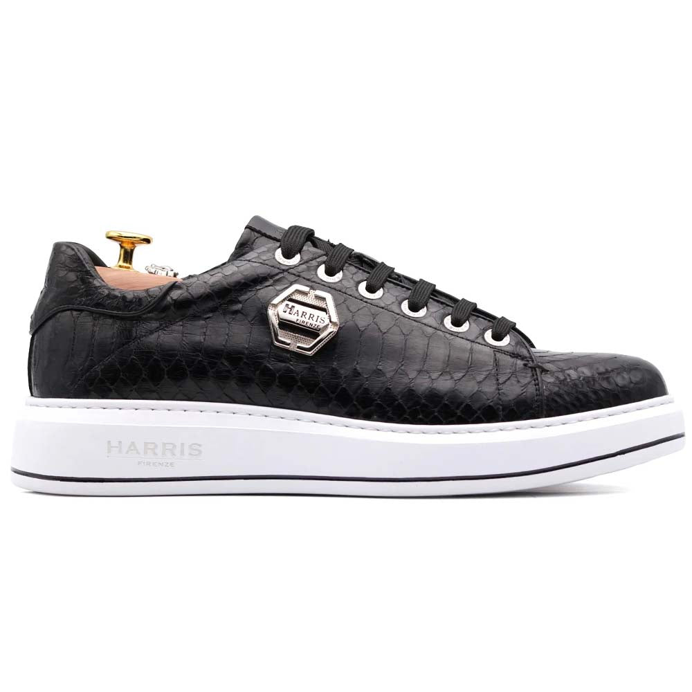 Harris Firenze 1913 Precious Python Sneakers Black | MensDesignerShoe.com