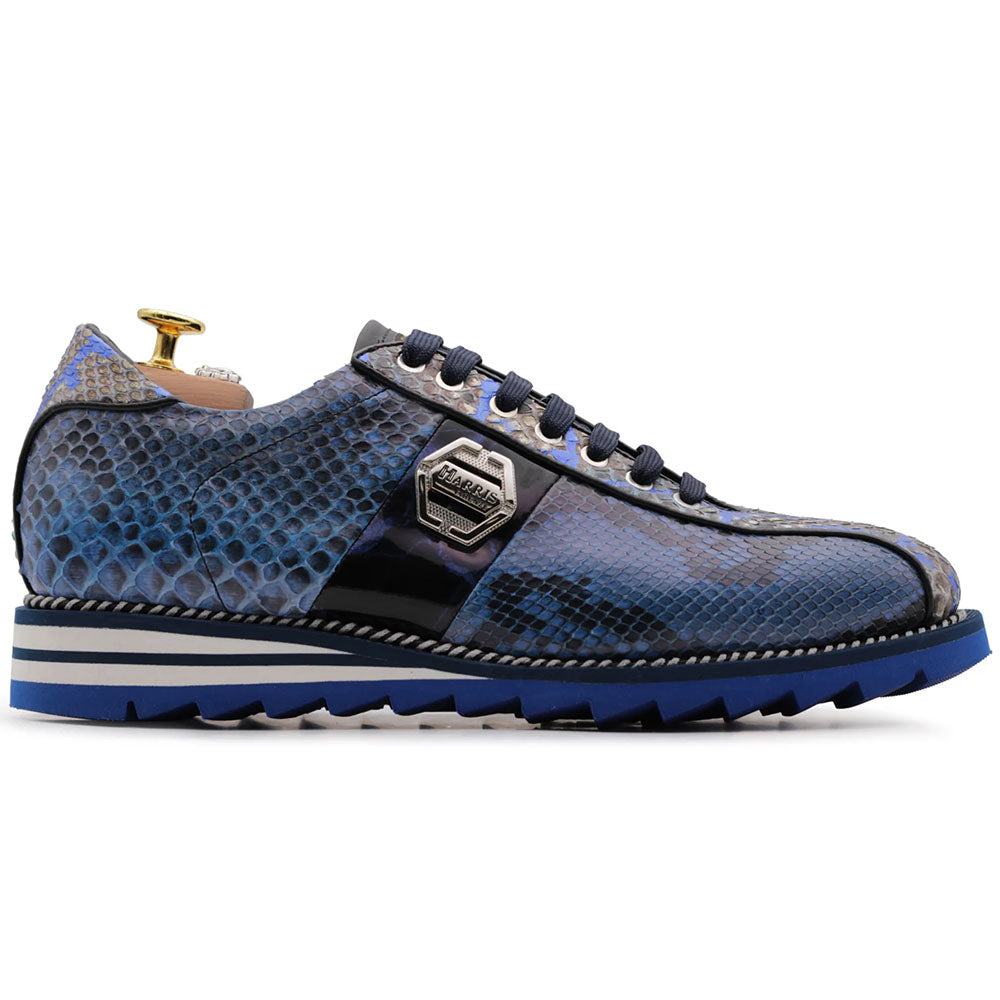 Harris Firenze 1913 Fine Python Sneakers Blue | MensDesignerShoe.com