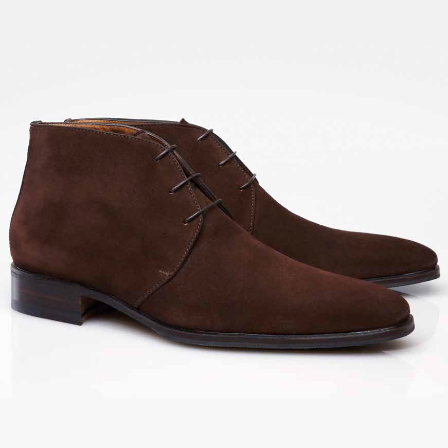 Stemar Firenze Suede Chukka Boots Dark Brown | MensDesignerShoe.com