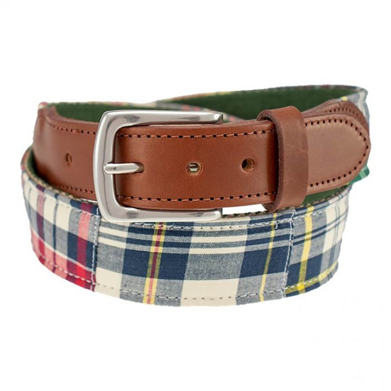 TB Phelps Georgetown Fabric Belt Classic Madras | MensDesignerShoe.com
