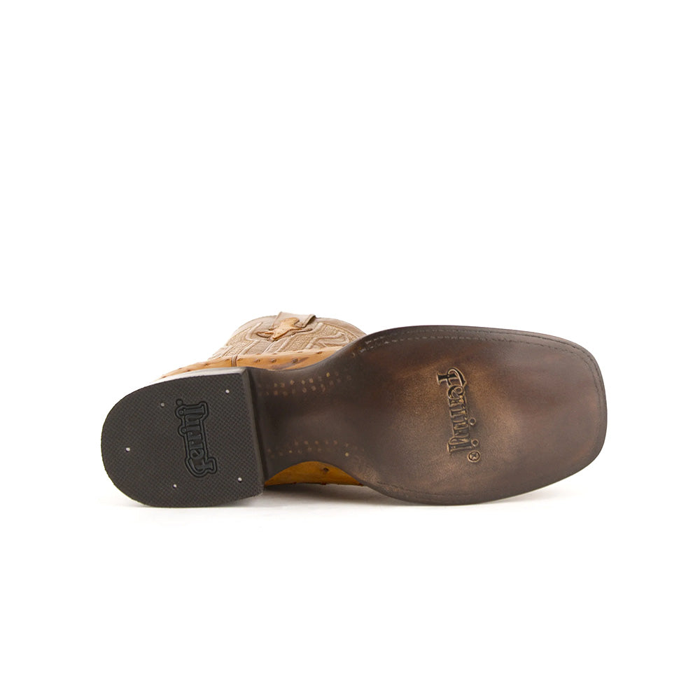 Ferrini Colt 10193-02 Ostrich Quill Square Toe Cowboy Boots Cognac ...