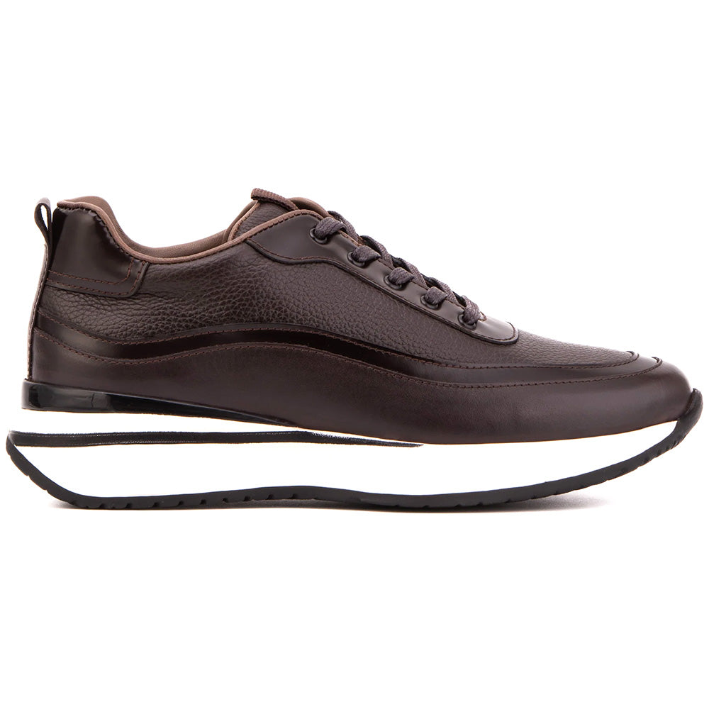 Vinci Leather The Modena Leather Sneaker Brown | MensDesignerShoe.com