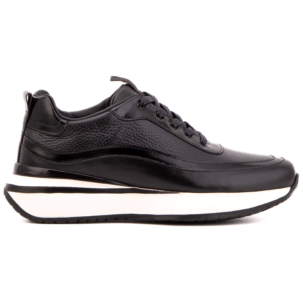 Vinci Leather The Modena Leather Sneaker Black | MensDesignerShoe.com