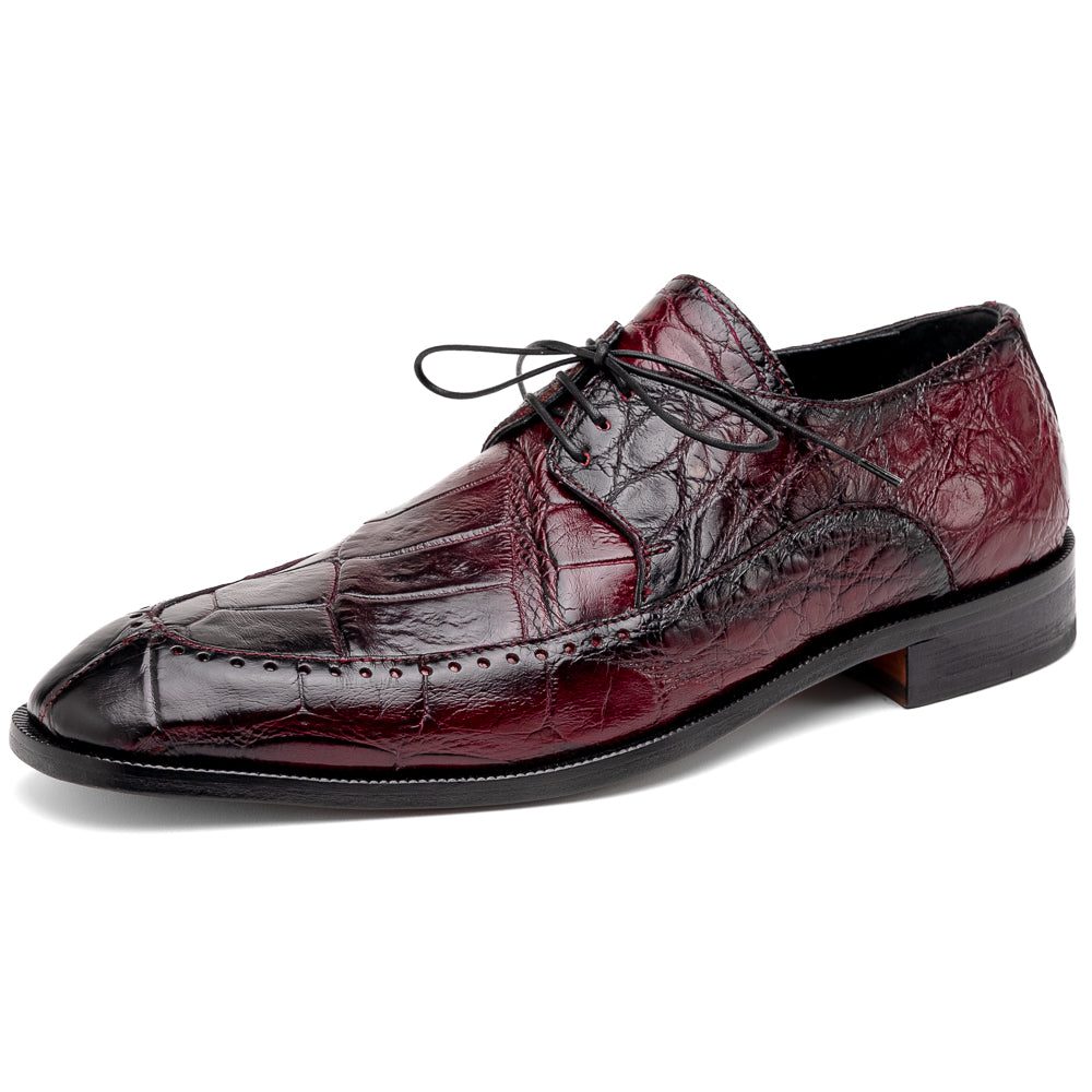 Mauri 3287 Alligator Derby Shoes Ruby Red / Dirty Black ...