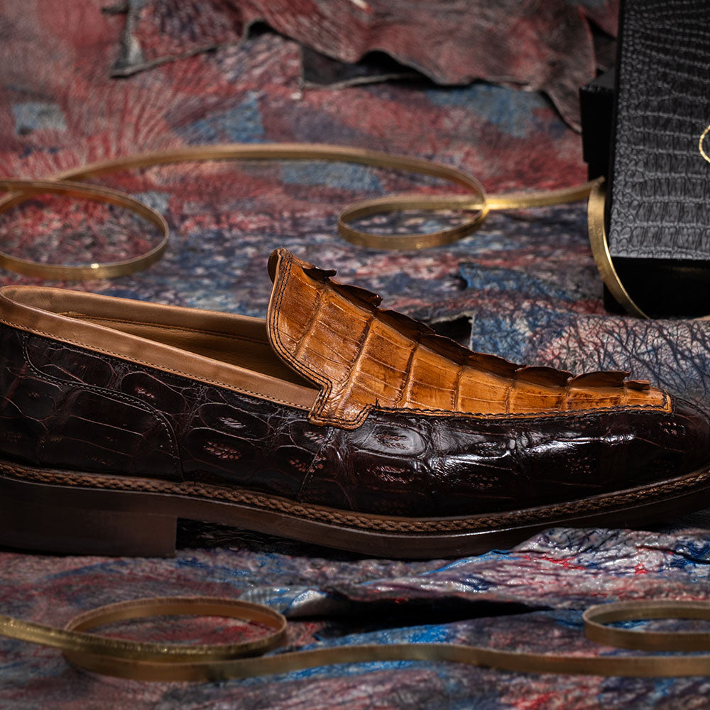 Mauri 4770/1 Baby Crocodile & Hornback Loafer Sport Rust / Brandy ...