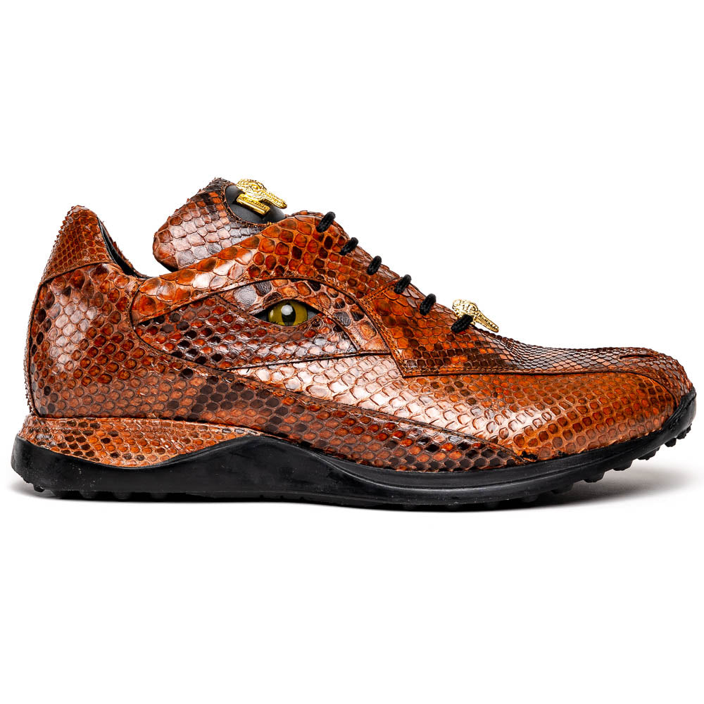 Mauri Snake Eyes 8596 Python Sneakers Black / Gold | MensDesignerShoe.com