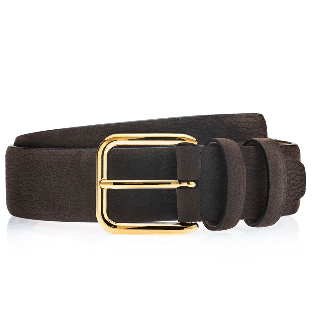 Superglamourous Belmont Oregon Nubuck Belt Cocoa | MensDesignerShoe.com