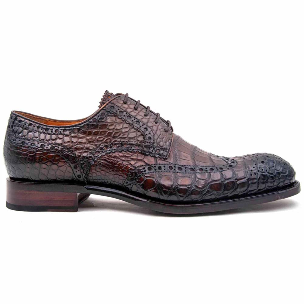 Ugo Vasare H & H Alligator Wingtip Brogues Brown | MensDesignerShoe.com