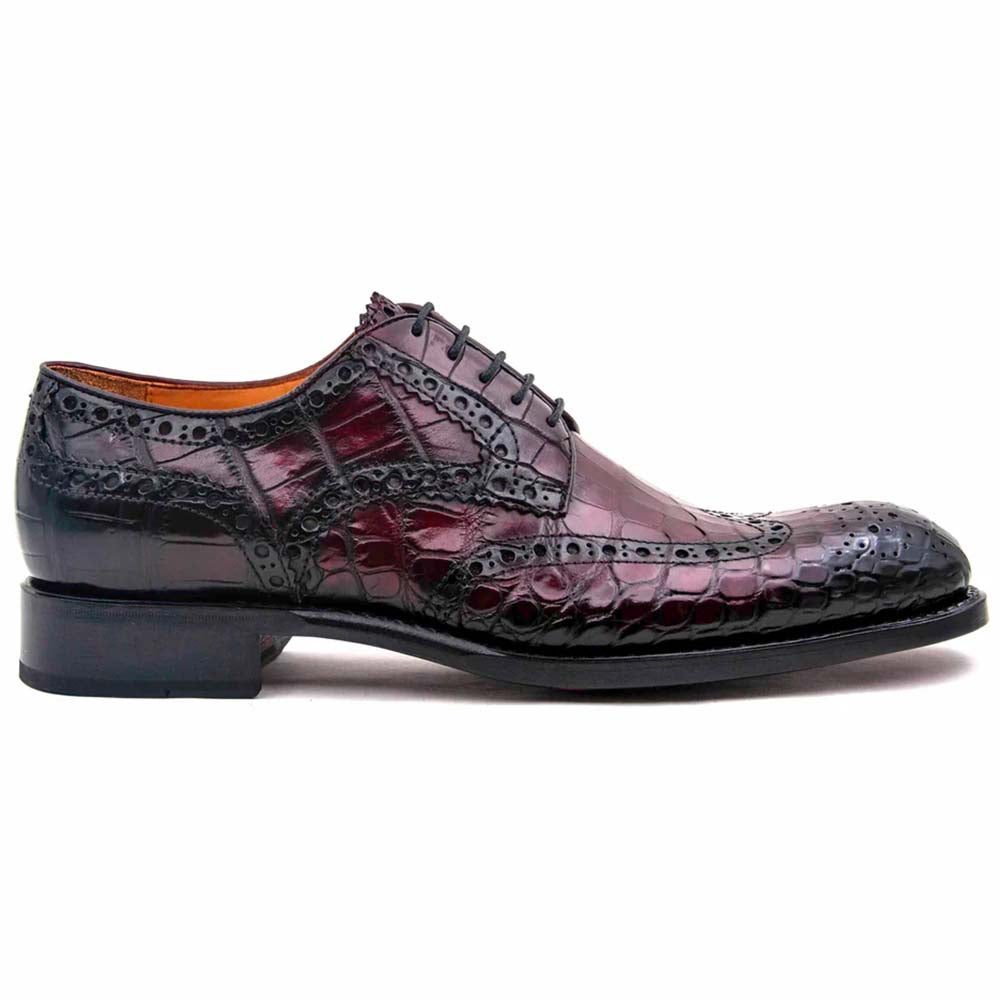 Ugo Vasare H & H Alligator Wingtip Brogues Burgundy | MensDesignerShoe.com