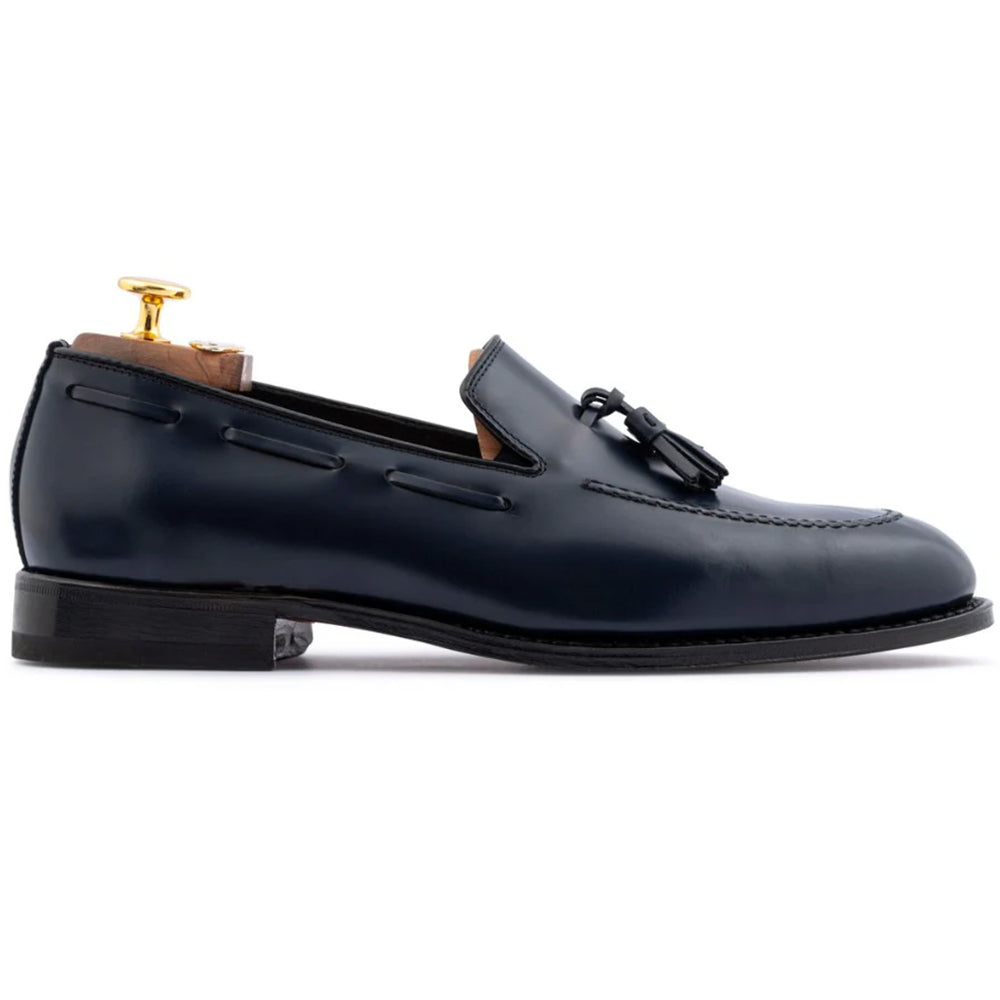 Harris Shoes 1913 Leather Loafer Blue | MensDesignerShoe.com