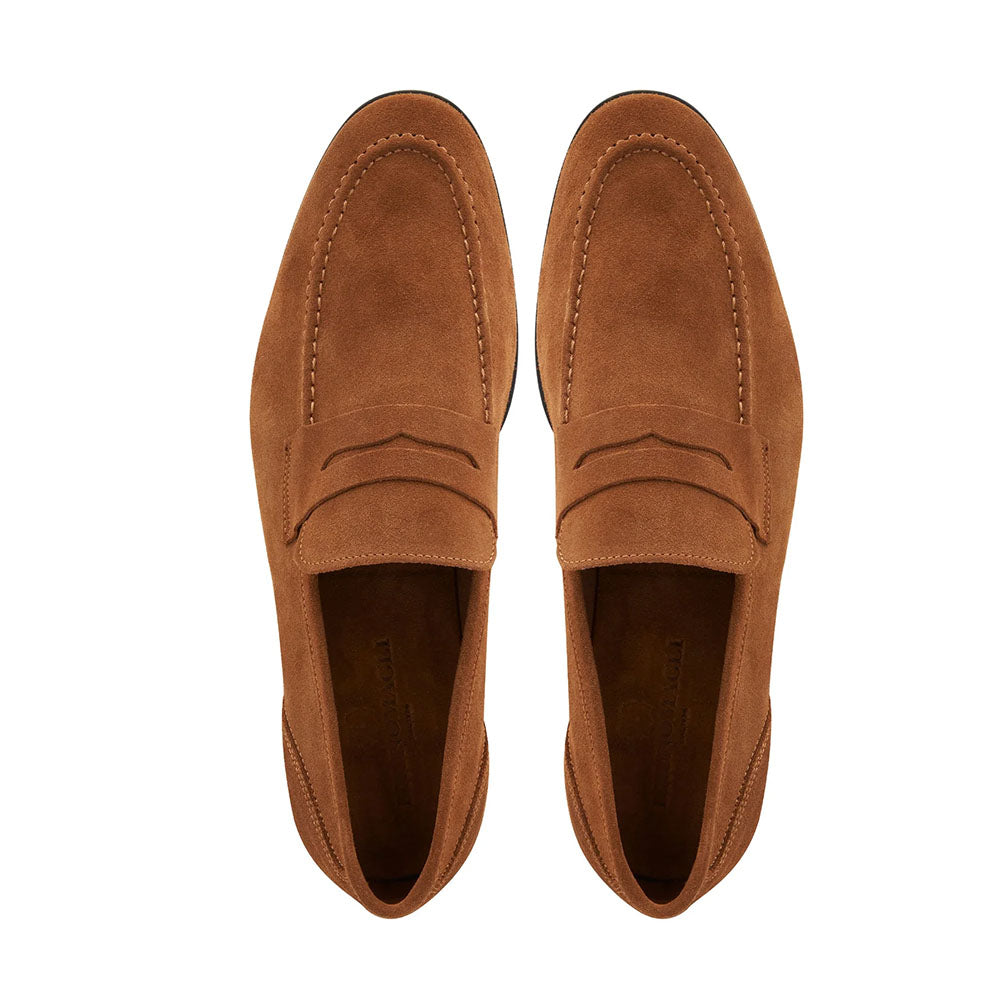 Bruno Magli Lastra Italian Suede Unlined Penny Loafer Cognac ...