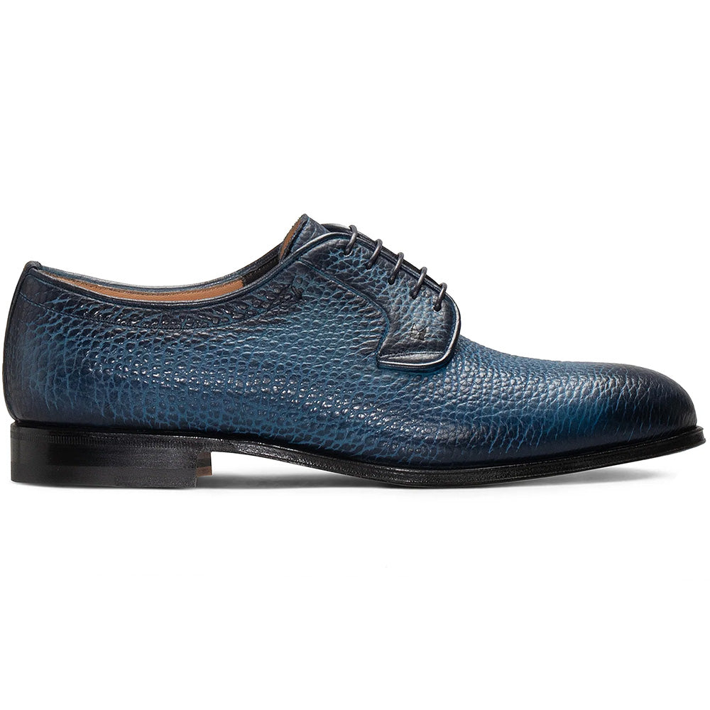 Moreschi Buffalo Leather Derby Navy (031532C)| MensDesignerShoe.com