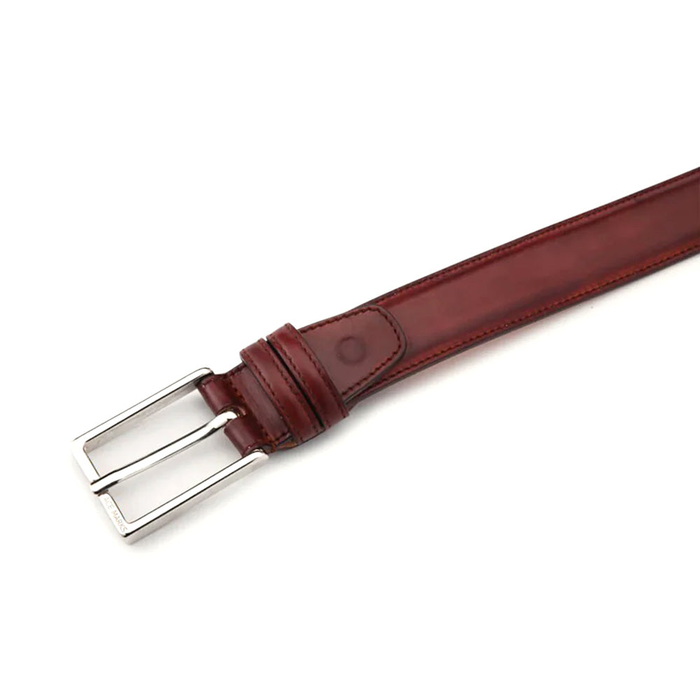 Ace Marks 3.5mm Leather Belt Bourbon Nicol | MensDesignerShoe.com