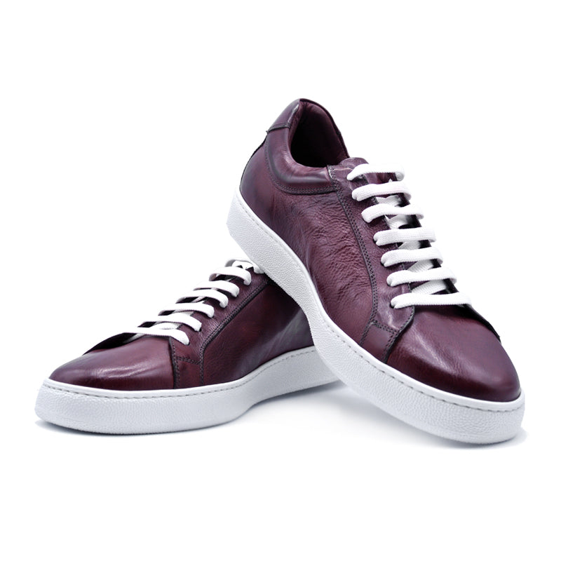 Zelli Calfskin Sneakers Merlot | MensDesignerShoe.com