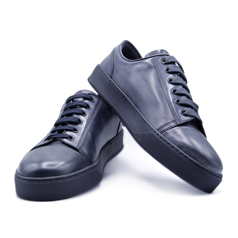 Zelli Calfskin Sneakers Charcoal | MensDesignerShoe.com