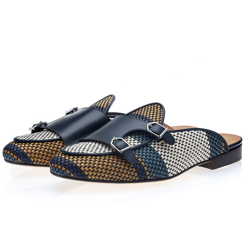 Superglamorous Tetris Mules Azure | MensDesignerShoe.com