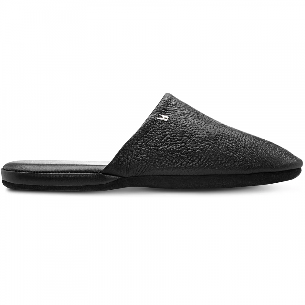 Moreschi Deerskin Slippers Black – MensDesignerShoe.com