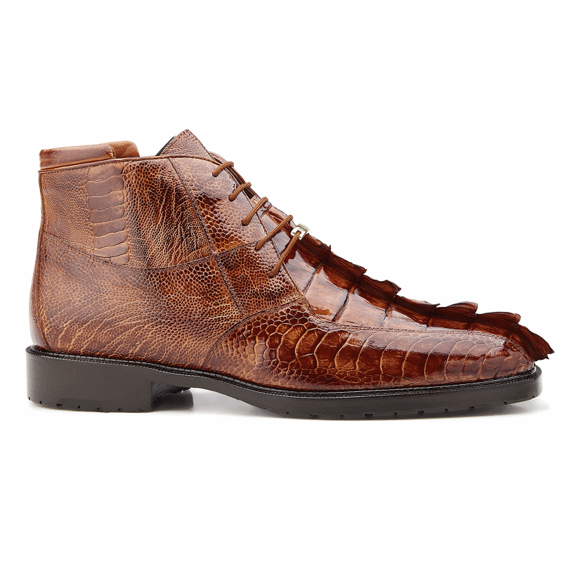 Belvedere Barone Hornback & Ostrich Boots Brandy / Antique Brown ...