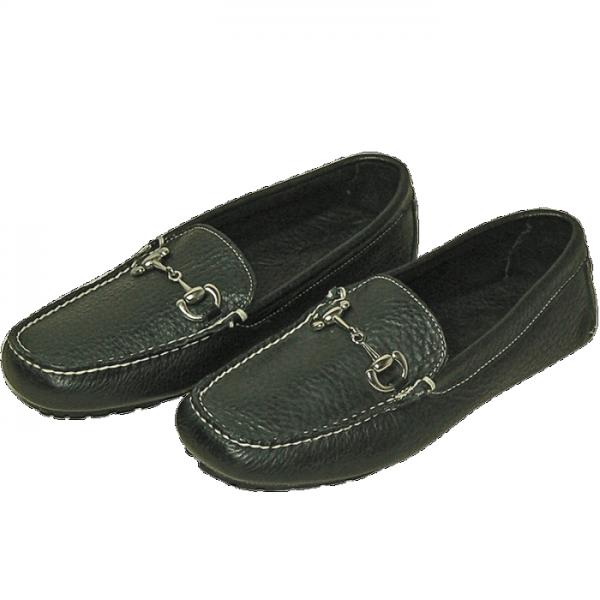 Buffalo Jackson Laramie Tumbled Bison Driving Loafers Black ...