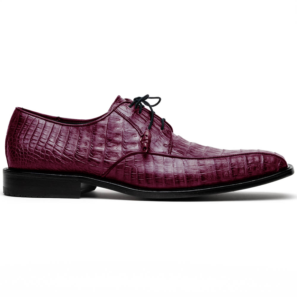 Los Altos Caiman Belly Bicycle Toe Shoes Burgundy | MensDesignerShoe.com