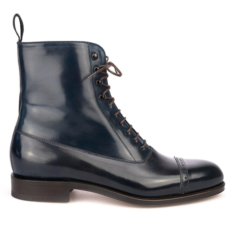 Carmina Balmoral Shell Cordovan Boots 80092 Forest Navy ...