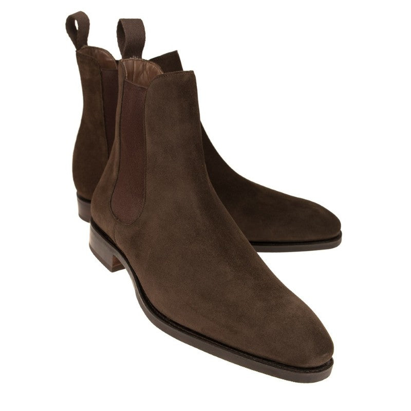 Carmina Chelsea Boots 80216 Simpson Brown Suede | MensDesignerShoe.com