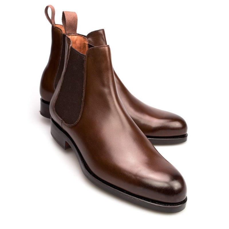 Carmina Chelsea Boots 810 Forest Brown | MensDesignerShoe.com
