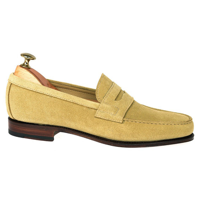 Carmina Penny Loafers 80579 Genova Noix Suede | MensDesignerShoe.com