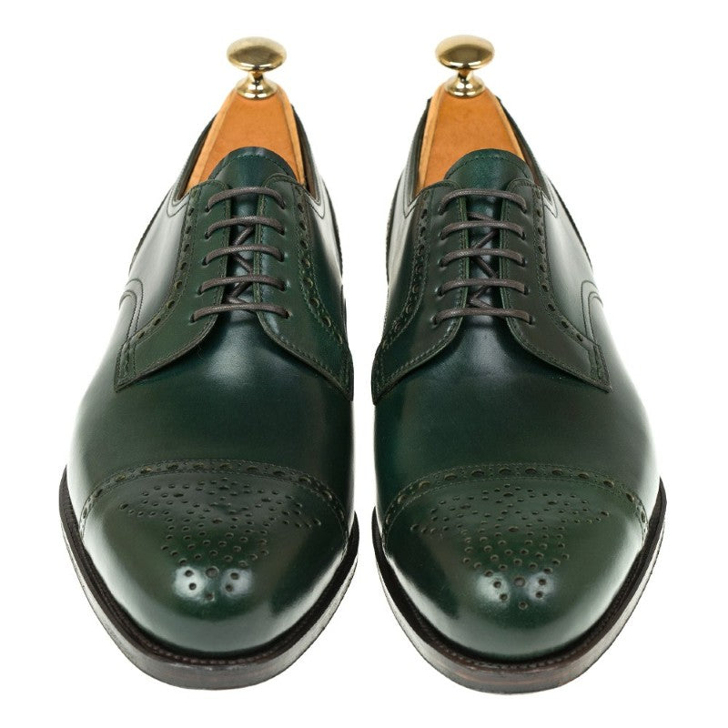 Carmina Shell Cordovan Blucher Shoes 80531 Forest Green ...