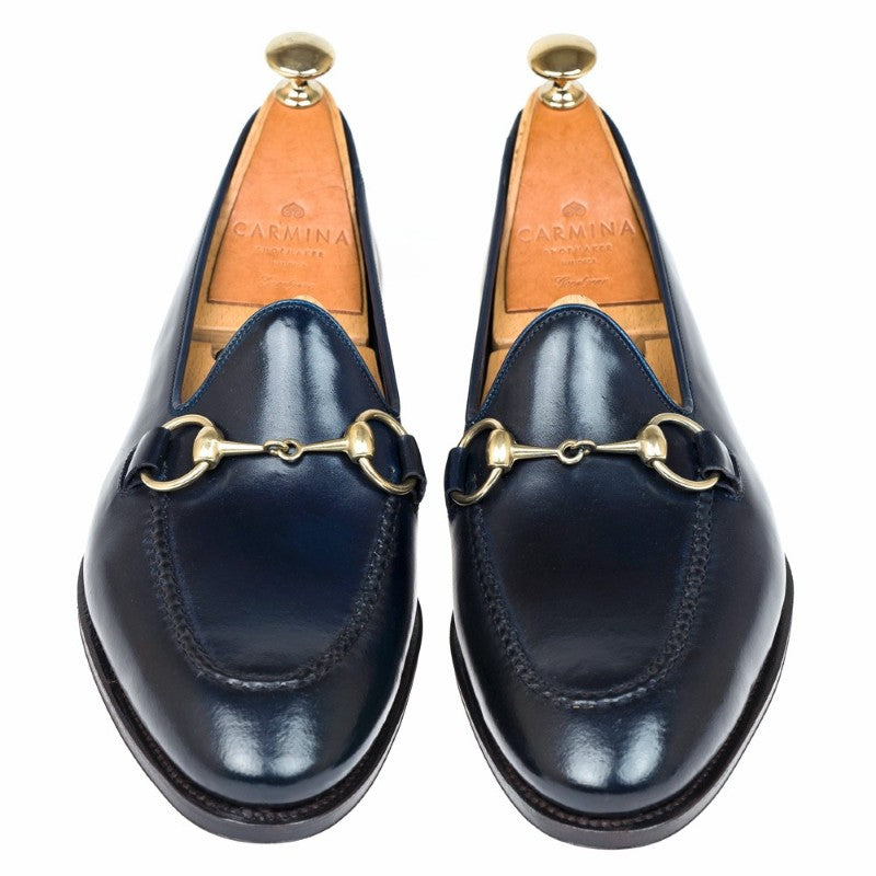 Carmina Shell Cordovan Unlined Horsebit Loafers 80643 Uetam Navy ...
