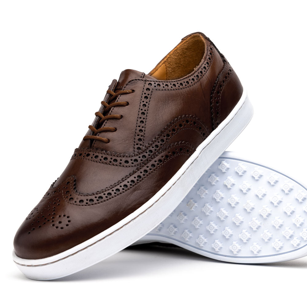 TB Phelps Clubhouse Wingtip Sneakers Brandy | MensDesignerShoe.com