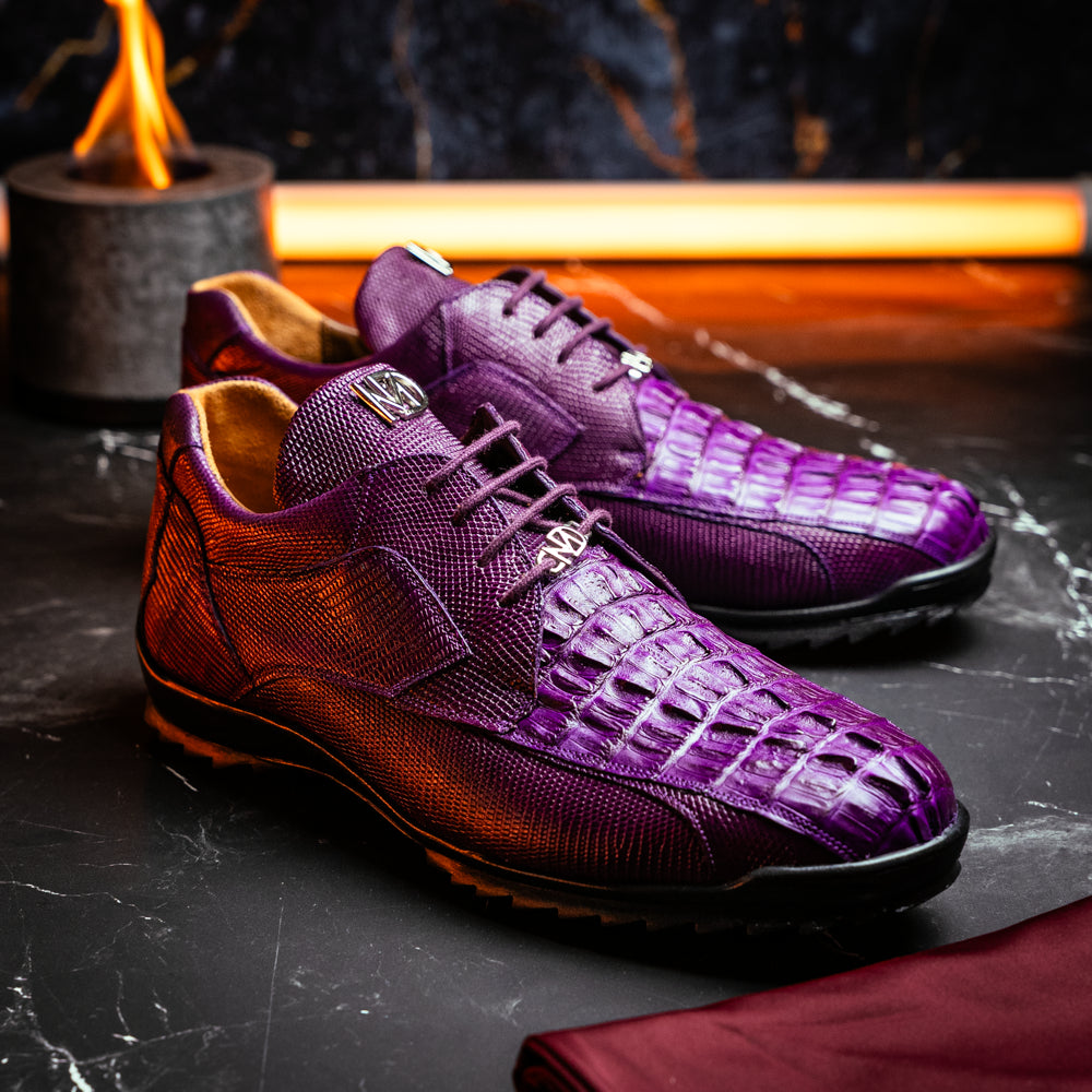 Marco Di Milano Crater Caiman Crocodile / Lizard Sneaker Purple ...