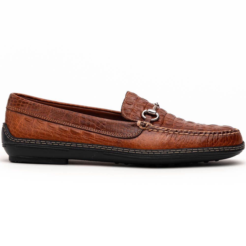 TB Phelps Croco Horsebit Driver Sport Rust | MensDesignerShoe.com