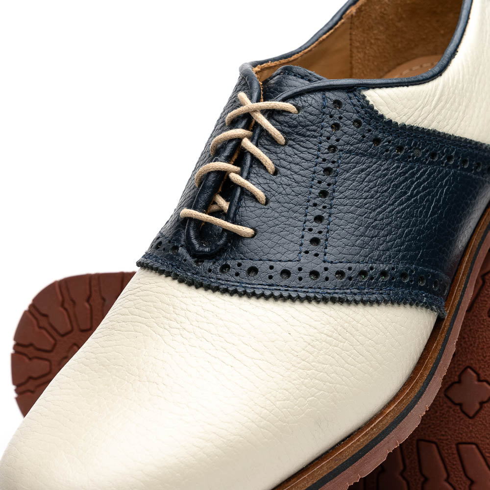 TB Phelps Oxford Saddle Shoes Ivory / Navy | MensDesignerShoe.com