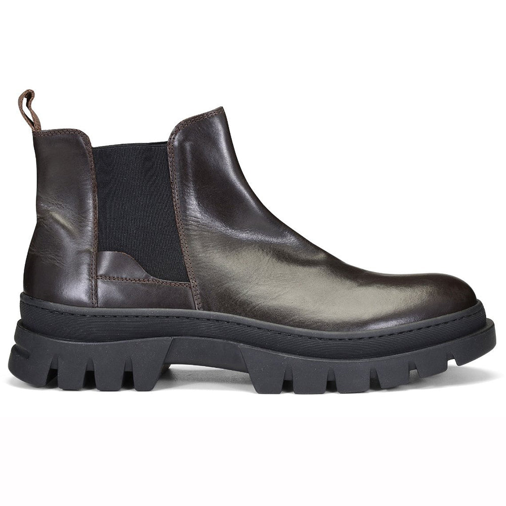 Donald Pliner Anderson Calfskin Chelsea Boots Dark Brown ...