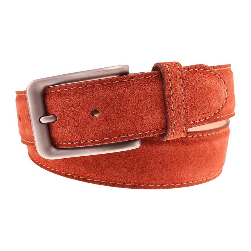 TB Phelps Kent Suede Belt Rust | MensDesignerShoe.com