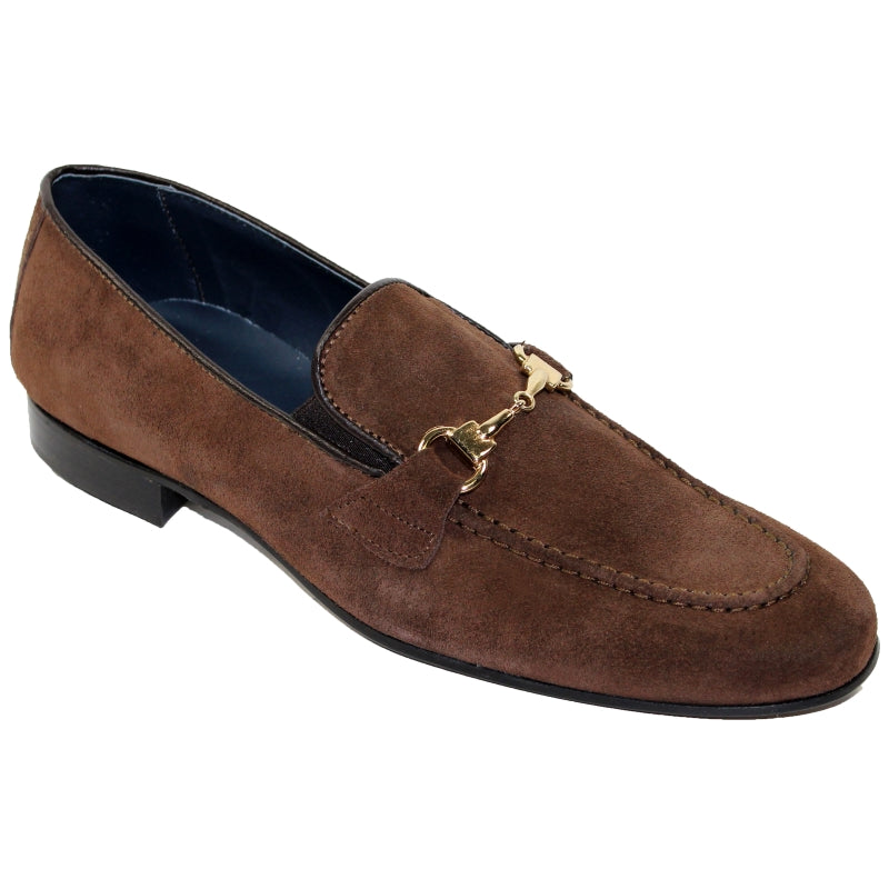 Duca by Matiste Forli Suede Bit Loafers Brown | MensDesignerShoe.com