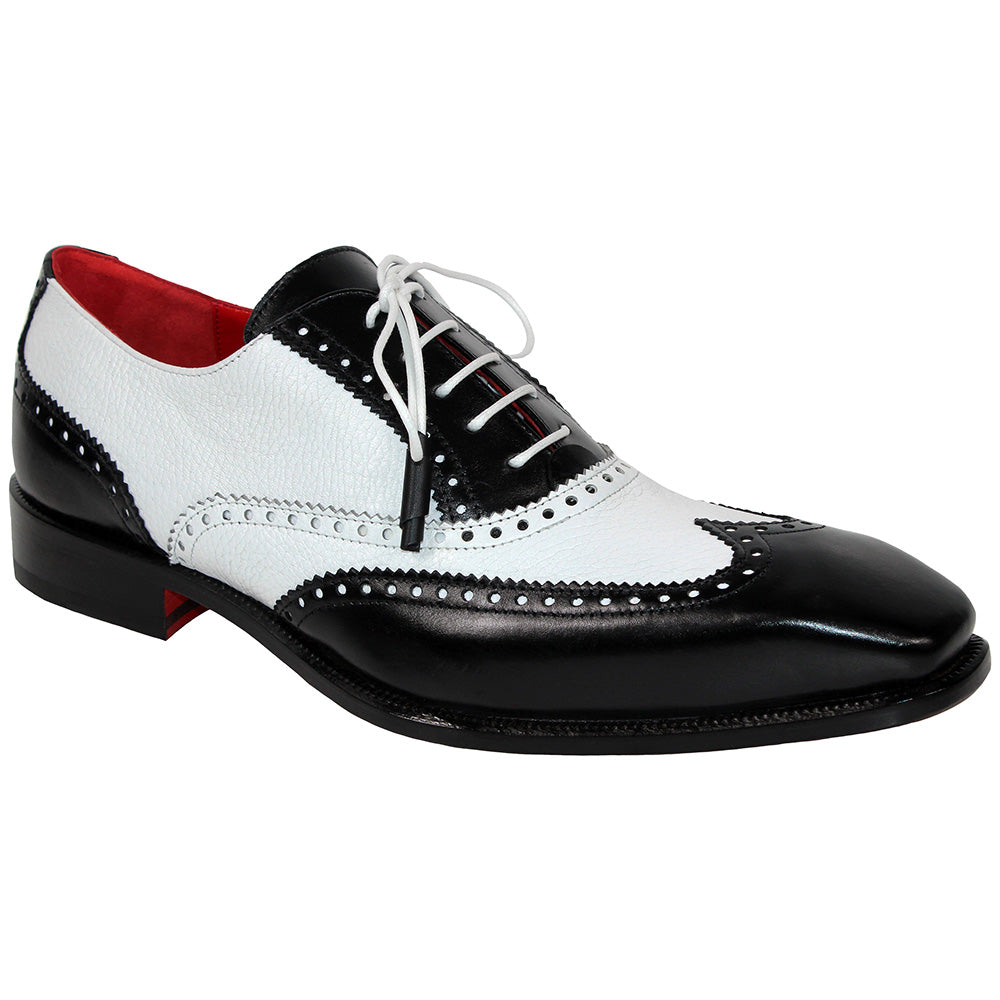 Emilio Franco Antonio Calfskin / Deerskin Shoes Black / White ...