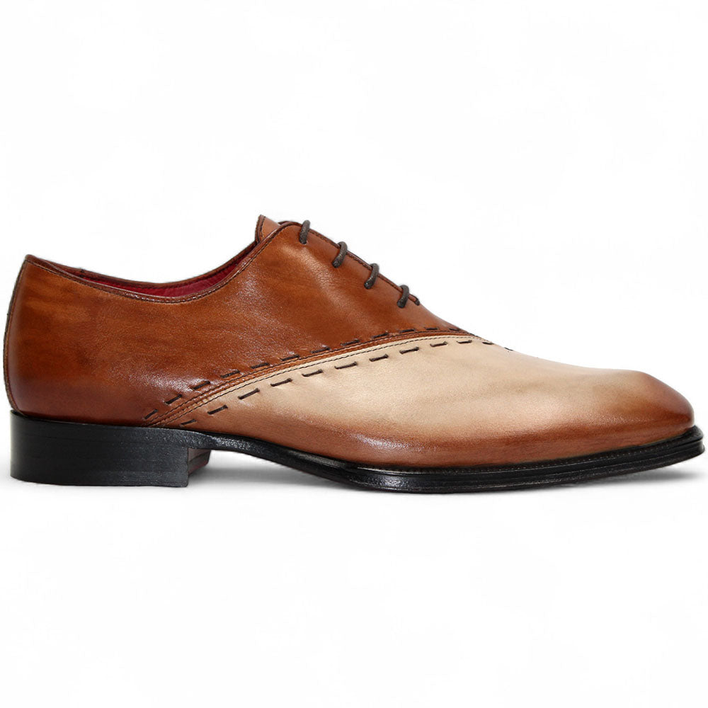 Emilio Franco Arstide Leather Shoes Beige/Brandy | MensDesignerShoe.com