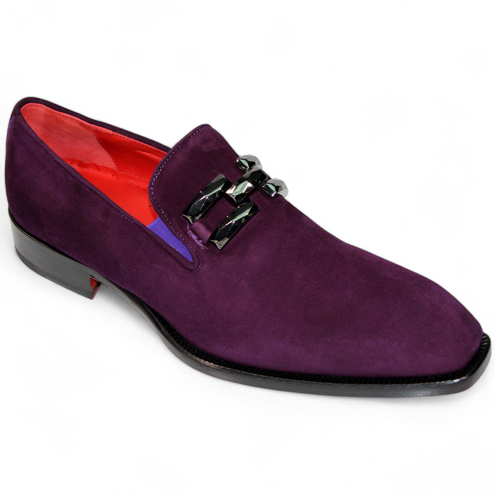 Emilio Franco Francesco Genuine Suede Loafers Purple | MensDesignerShoe.com