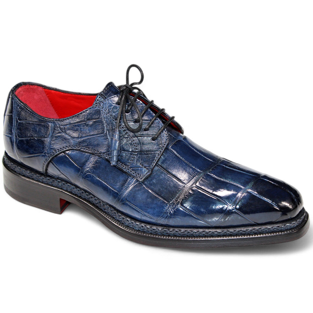 Fennix Gabriele Genuine Alligator Shoes Navy | MensDesignerShoe.com