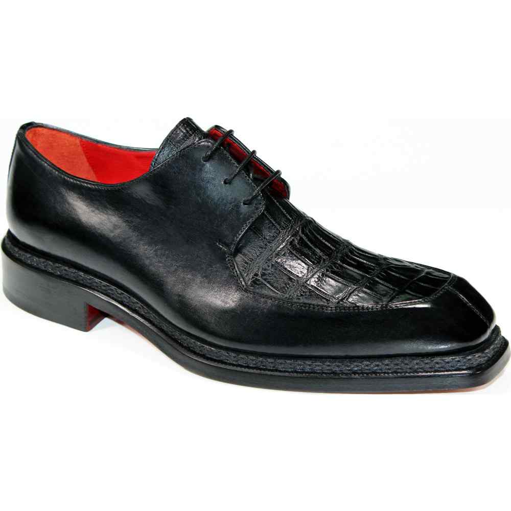 Fennix Marcus Genuine Alligator/ Leather Shoes Black | MensDesignerShoe.com