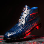 Belvedere Gallardo Caiman Crocodile Boots Navy | MensDesignerShoe.com