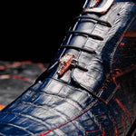 Belvedere Gallardo Caiman Crocodile Boots Navy | MensDesignerShoe.com
