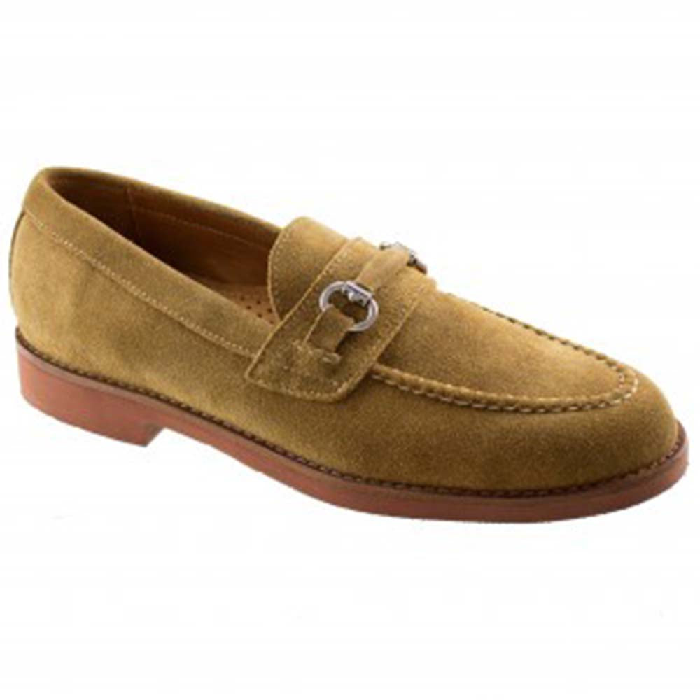 TB Phelps Grady Bridge Bit Suede Loafers Whiskey | MensDesignerShoe.com