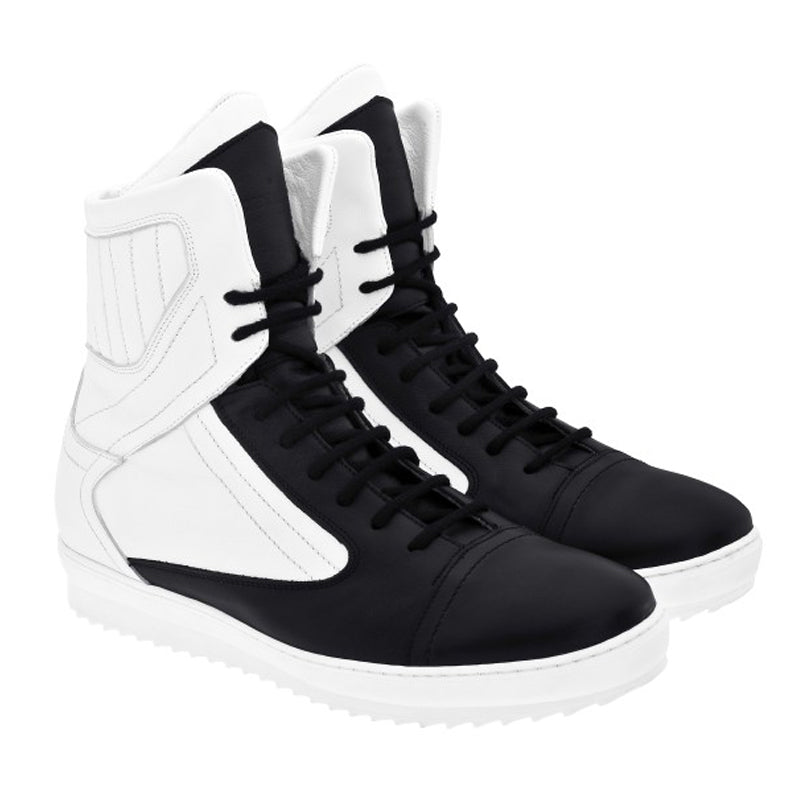 Guido Maggi Dope Full Grain Shoes Black and White | MensDesignerShoe.com