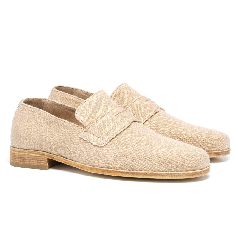 Guido Maggi Vegan Raffia Natural Fiber Shoes Cream | MensDesignerShoe.com