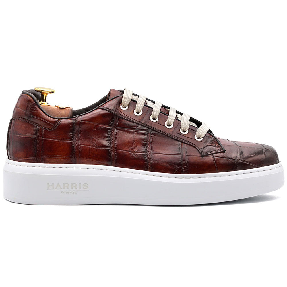 Harris Shoes 1913 Genuine Crocodile Sneakers Brown | MensDesignerShoe.com