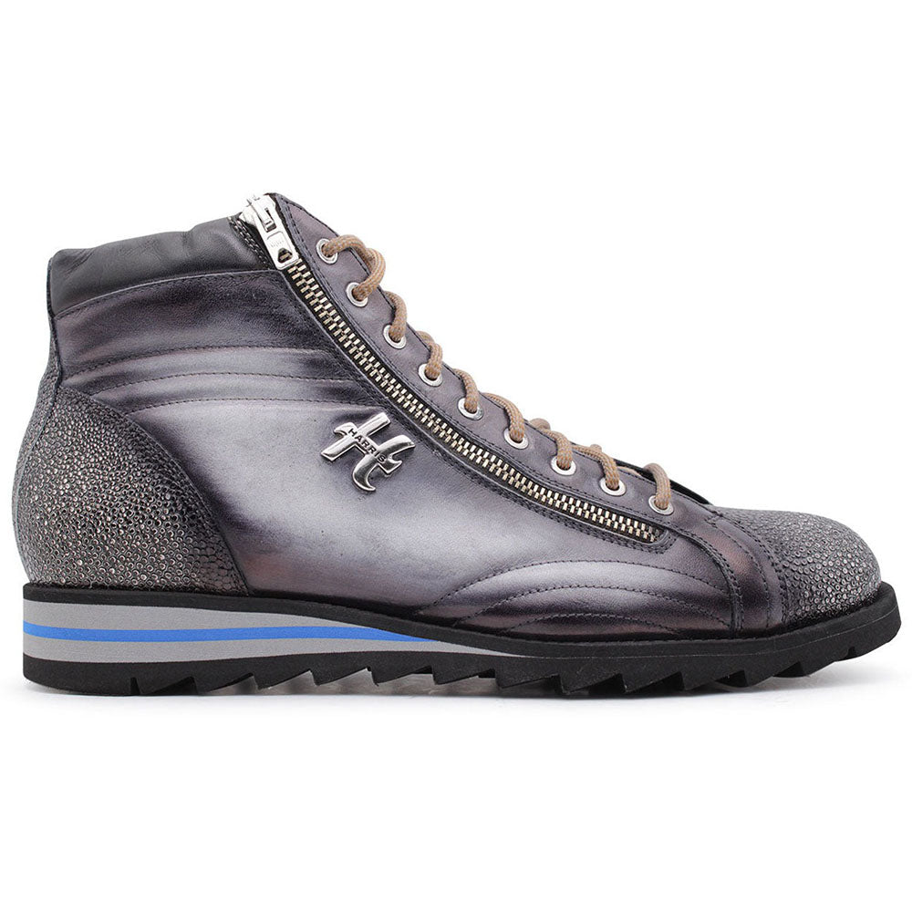 Harris Shoes 1913 Leather Ankle Boots Grey | MensDesignerShoe.com