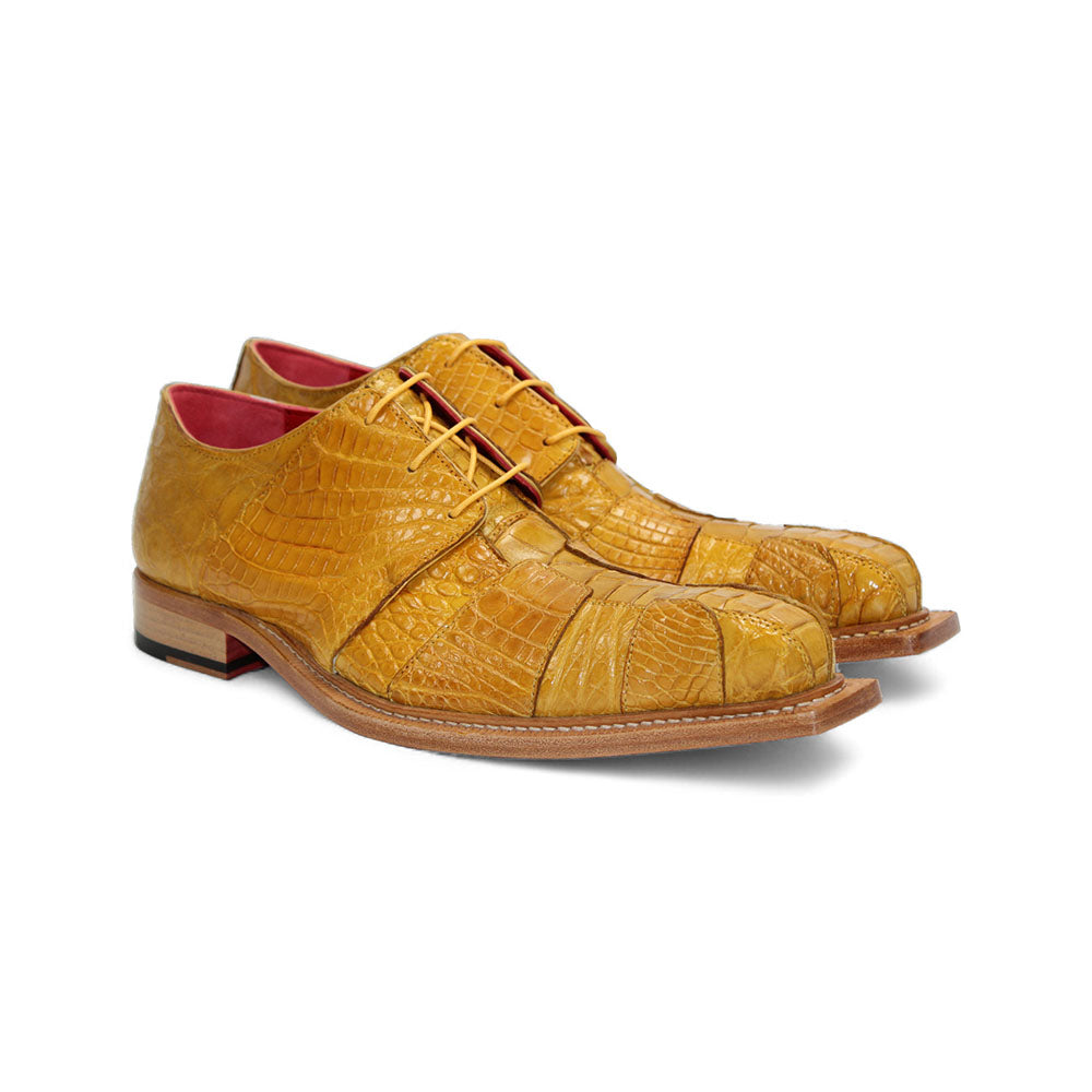 Fennix Kingston Genuine Alligator Shoes Yellow | MensDesignerShoe.com